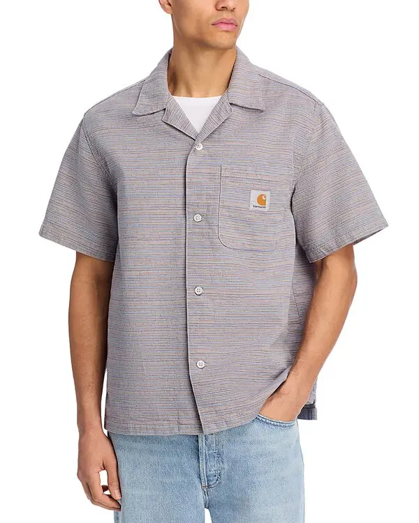 Carhartt Work In Progress Gellar Jacquard Striped Camp Shirt - Gellar Stripe