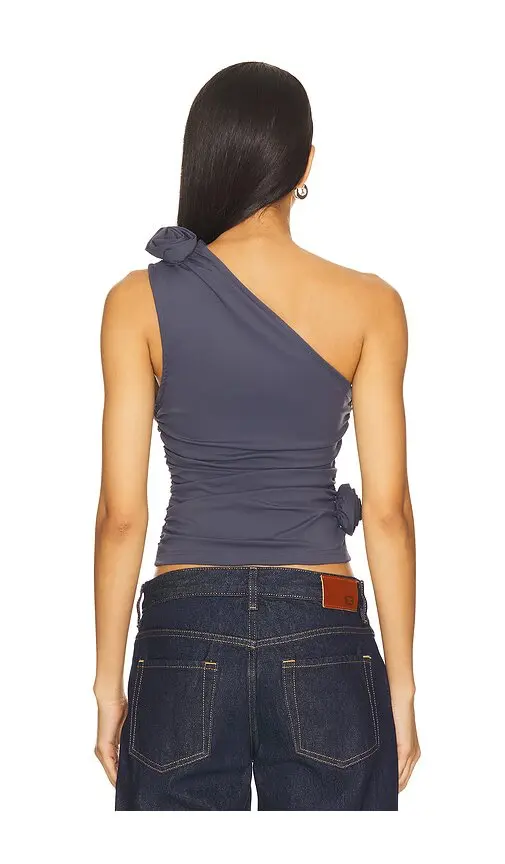 Lioness Rendezvous One Shoulder Top With Rosette Accents