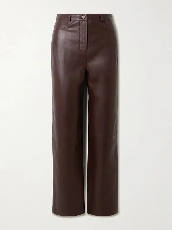 Loulou De Saison Cobe Paneled Leather Straight-leg Pants
