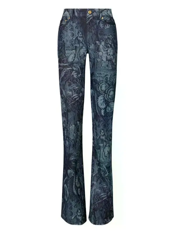 Tory Burch Printed Flared Jeans
