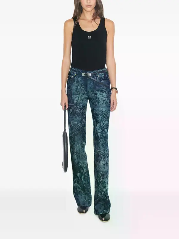 Tory Burch Printed Flared Jeans
