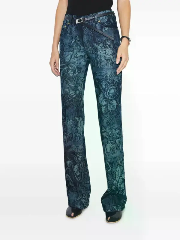 Tory Burch Printed Flared Jeans