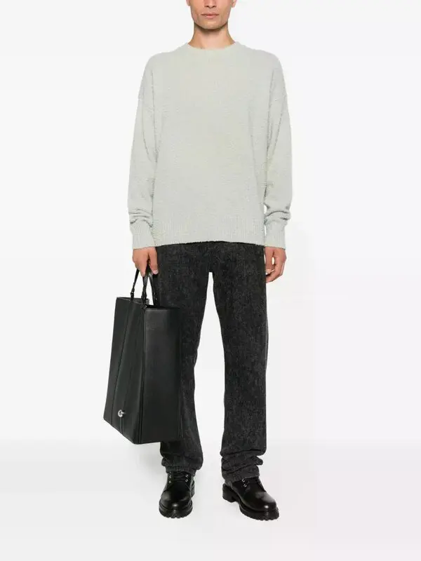 ROBERTO COLLINA Textured Crew-neck Sweater - Green