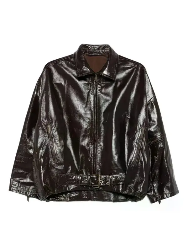 SALVATORE SANTORO Belted Leather Jacket