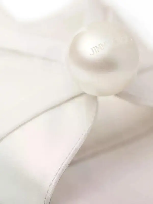JIMMY CHOO 50mm Pearl-embellished Satin Mules - Neutrals