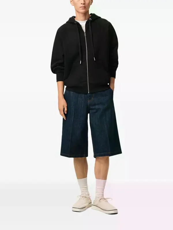 Ami De Coeur Zip-up Cotton Hoodie - Black
