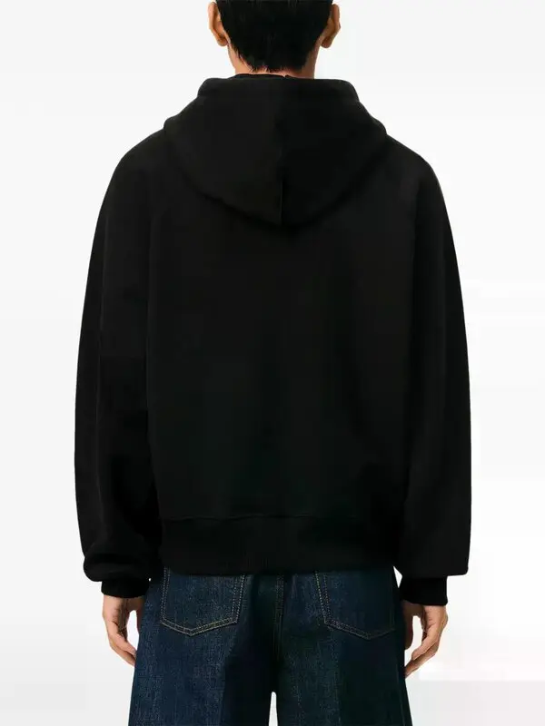 Ami De Coeur Zip-up Cotton Hoodie - Black