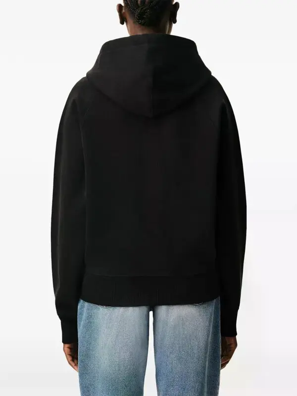 Ami De Coeur Zip-up Cotton Hoodie - Black