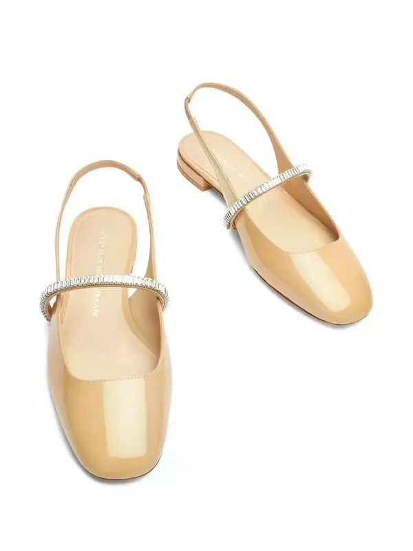STUART WEITZMAN Crystal-embellished Slingback Flats