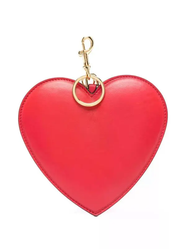 Moschino Heart Sheepskin Keyring - Red