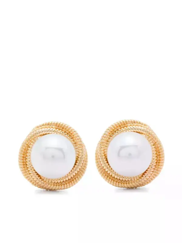 HEAVEN MAYHEM Gigi Pearl Stud Earrings - Gold