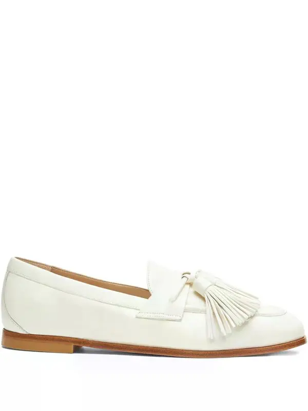 STUART WEITZMAN Leather Tassel Loafers - Neutrals