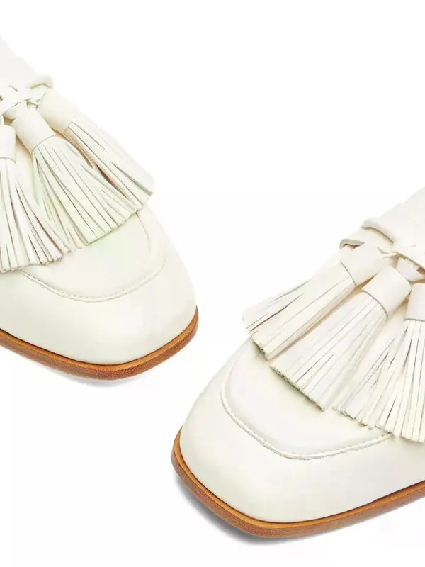 STUART WEITZMAN Leather Tassel Loafers - Neutrals
