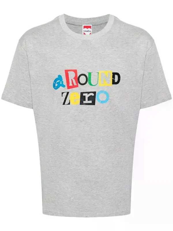 GROUND ZERO Logo-print Cotton T-shirt - Grey