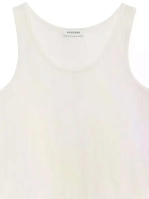 ANINE BING Eugene Ribbed Sleeveless Top - White