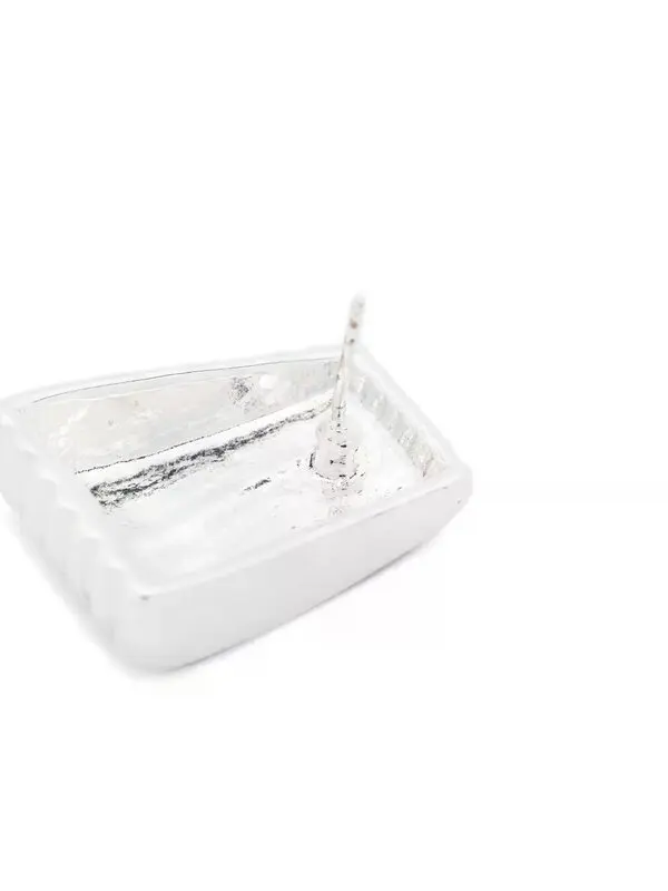HEAVEN MAYHEM Ribbed Stud Earrings - Silver