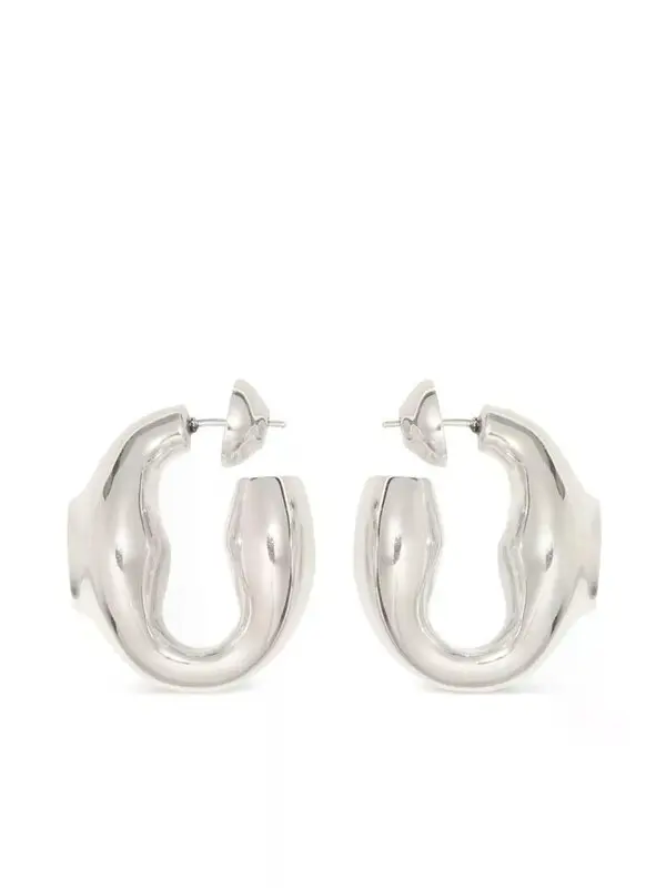 PATOU Signet Hoop Earrings - Silver