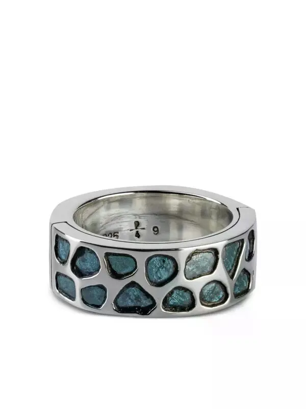 PARTS OF FOUR Pavé-set Slab Ring - Silver