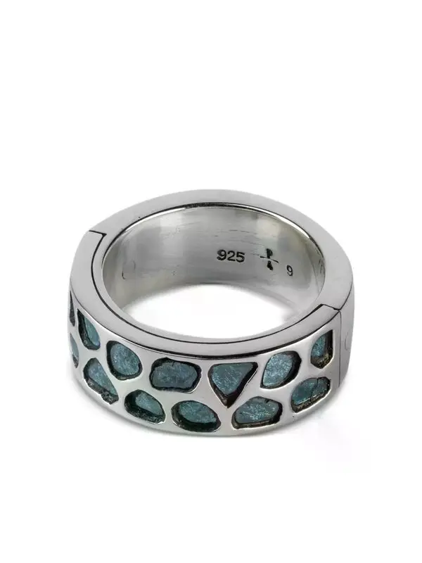 PARTS OF FOUR Pavé-set Slab Ring - Silver