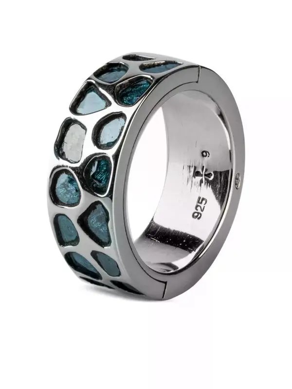 PARTS OF FOUR Pavé-set Slab Ring - Silver