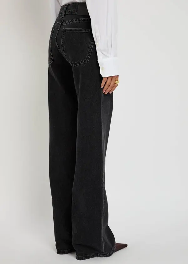 ANINE BING Hugh Wide-leg Jeans - Black