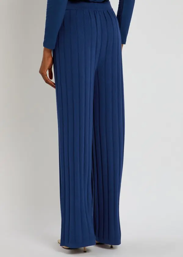 Max Mara Ribbed Knit Wide-leg Trousers