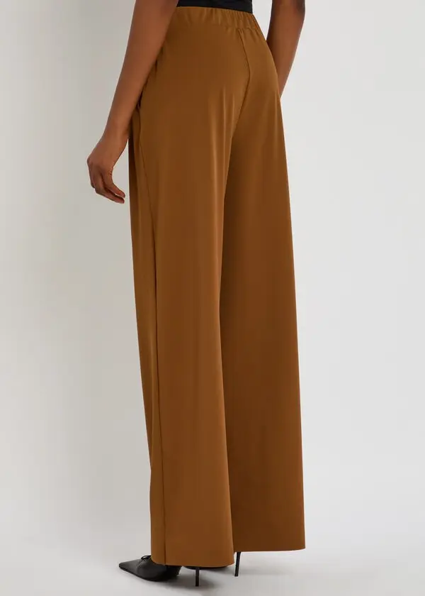 Max Mara Wide-leg Stretch-jersey Trousers - Brown