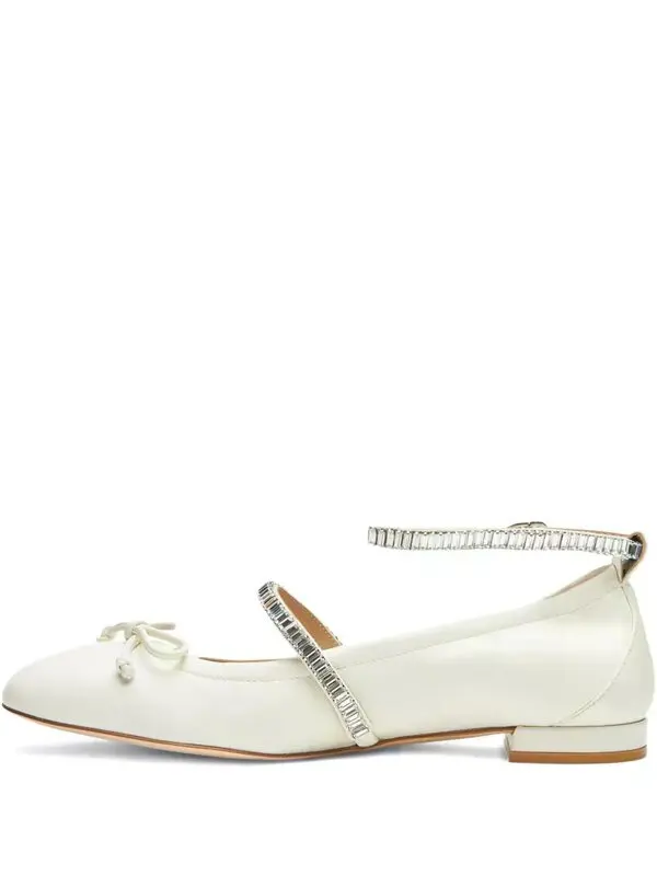 STUART WEITZMAN Crystal-embellished Bow Flats