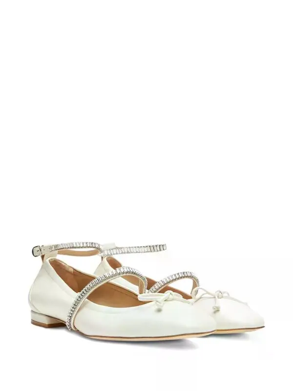 STUART WEITZMAN Crystal-embellished Bow Flats