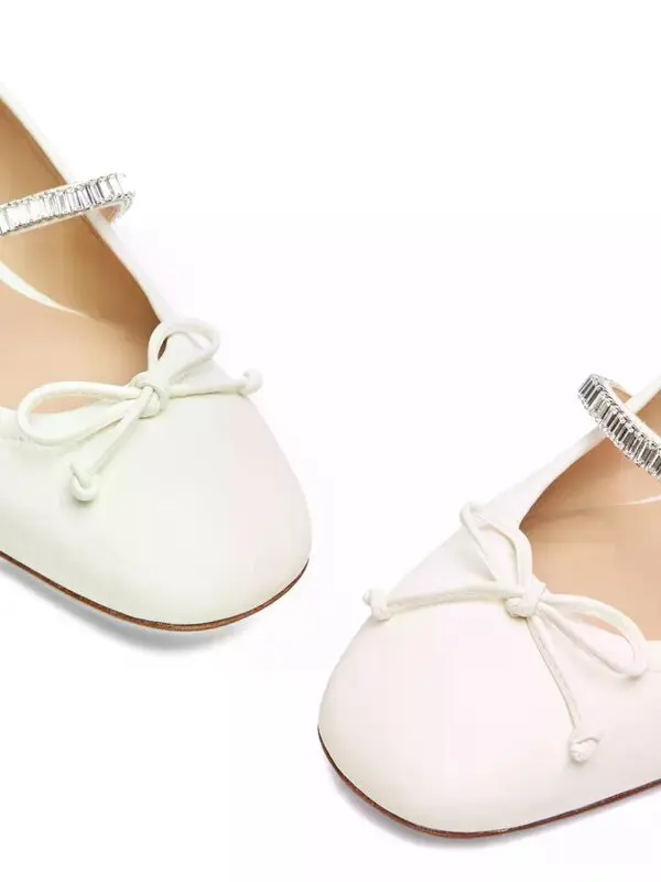 STUART WEITZMAN Crystal-embellished Bow Flats