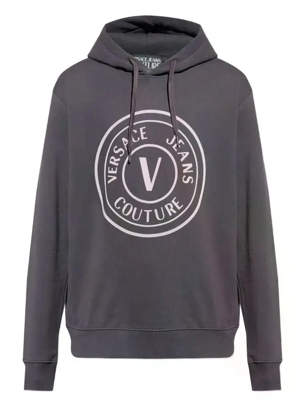 Versace Logo-embellished Hoodie - Grey