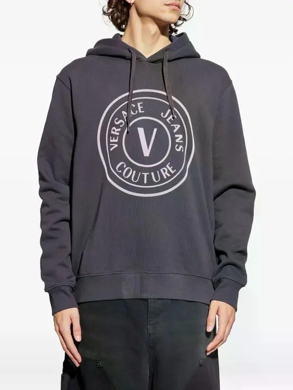 Versace Logo-embellished Hoodie - Grey