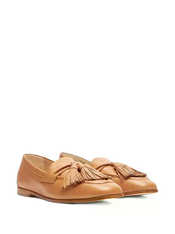 STUART WEITZMAN Tassel Leather Loafers - Brown