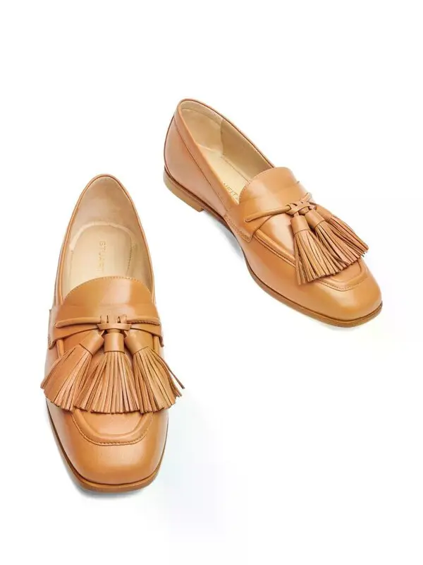 STUART WEITZMAN Tassel Leather Loafers - Brown