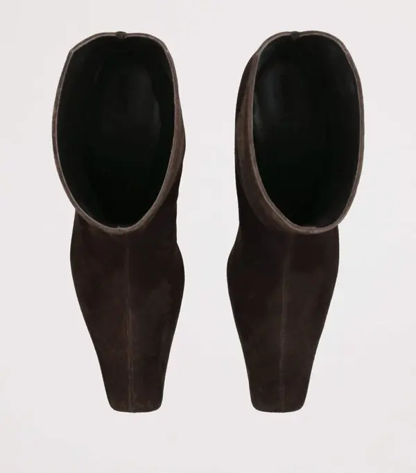 Khaite Suede Ona Ankle Boots 55