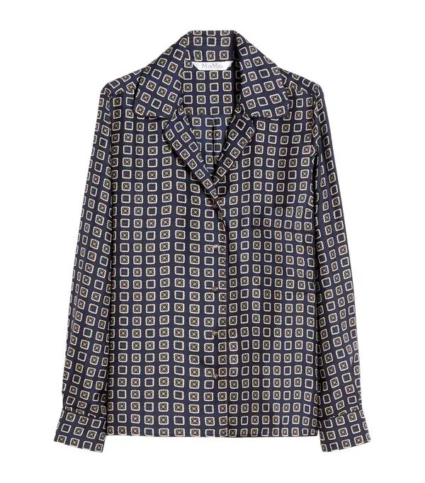 Max Mara Silk Printed Shirt - Blue