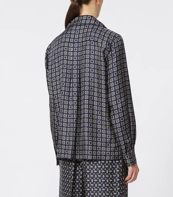 Max Mara Silk Printed Shirt - Blue