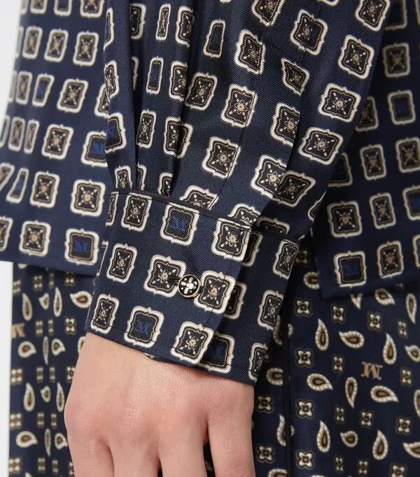 Max Mara Silk Printed Shirt - Blue