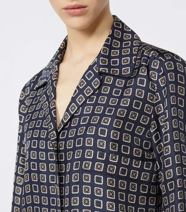 Max Mara Silk Printed Shirt - Blue