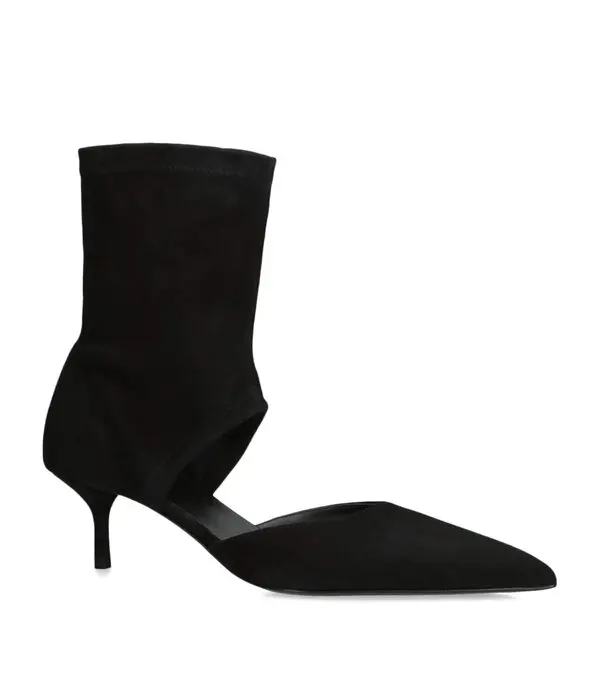 Alaïa Suede Cut-out Ankle Boots 55