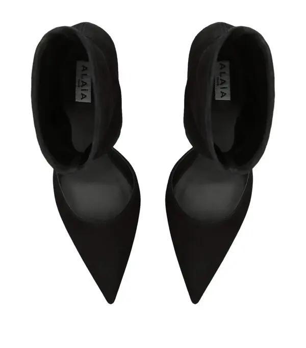 Alaïa Suede Cut-out Ankle Boots 55