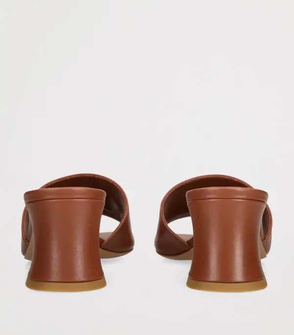 Chloé Leather Soleil Mules - Brown
