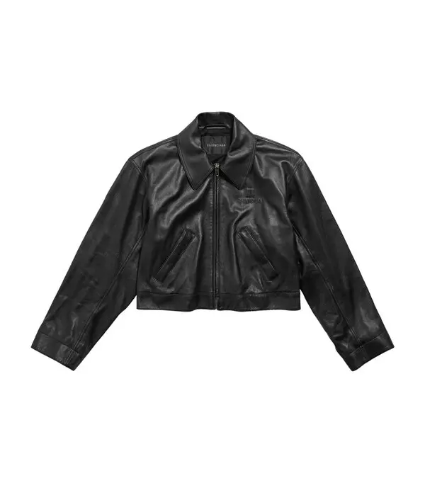 Balenciaga Cropped Leather Jacket