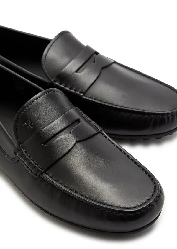 TOD'S City Gommino Leather Loafers - Black