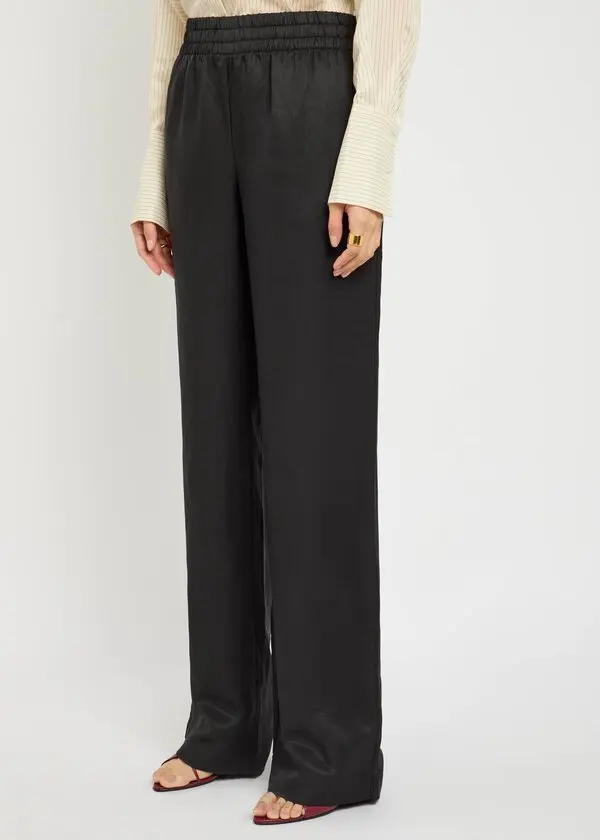 ANINE BING Soto Wide-leg Trousers - Black