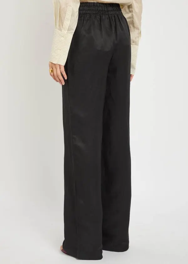 ANINE BING Soto Wide-leg Trousers - Black
