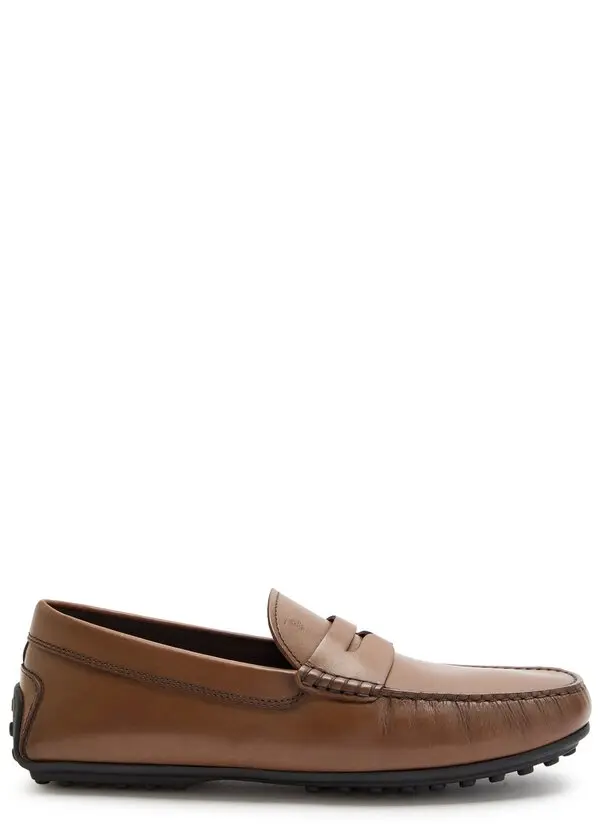 TOD'S City Gommino Leather Loafers - Brown