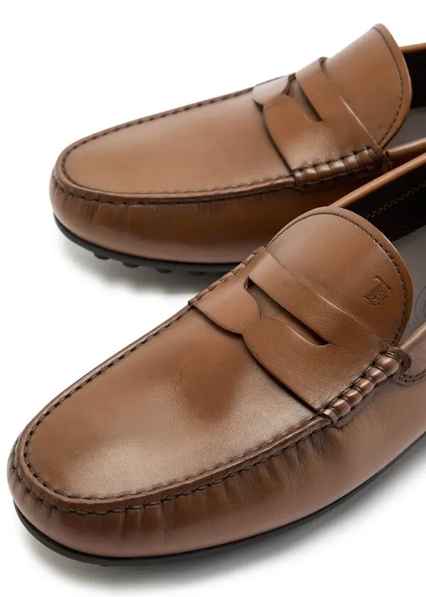 TOD'S City Gommino Leather Loafers - Brown
