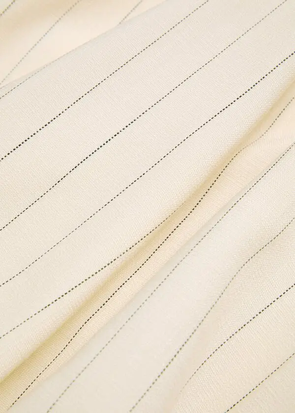 ANINE BING Pinstriped Wide-leg Trousers - Cream