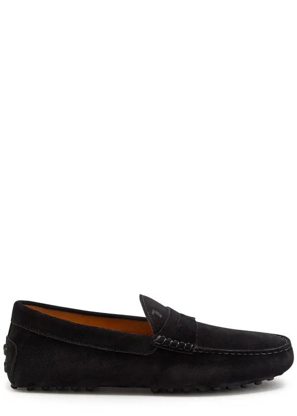 TOD'S Gommino Suede Loafers - Black